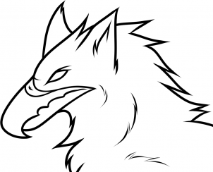 Jak narysować głowę gryfa krok po kroku | rysowanie głowy gryfa